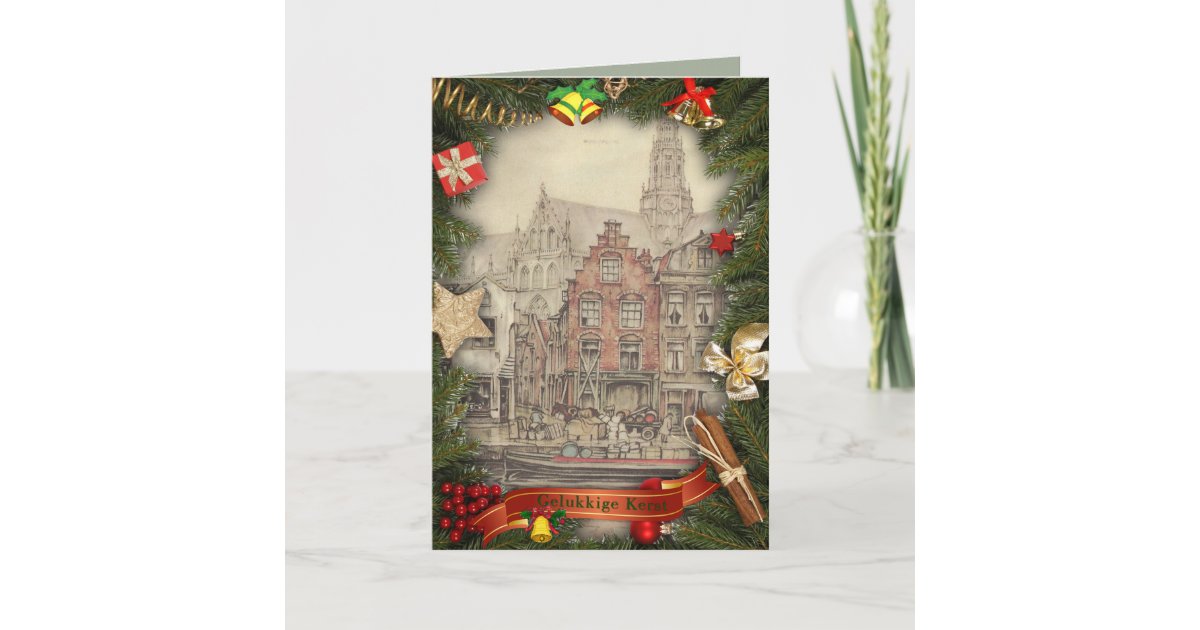 Merry Christmas & Anton Pieck Holiday Card | Zazzle