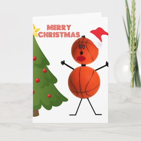 Merry Christmas Basketball Holiday Card | Zazzle.co.uk