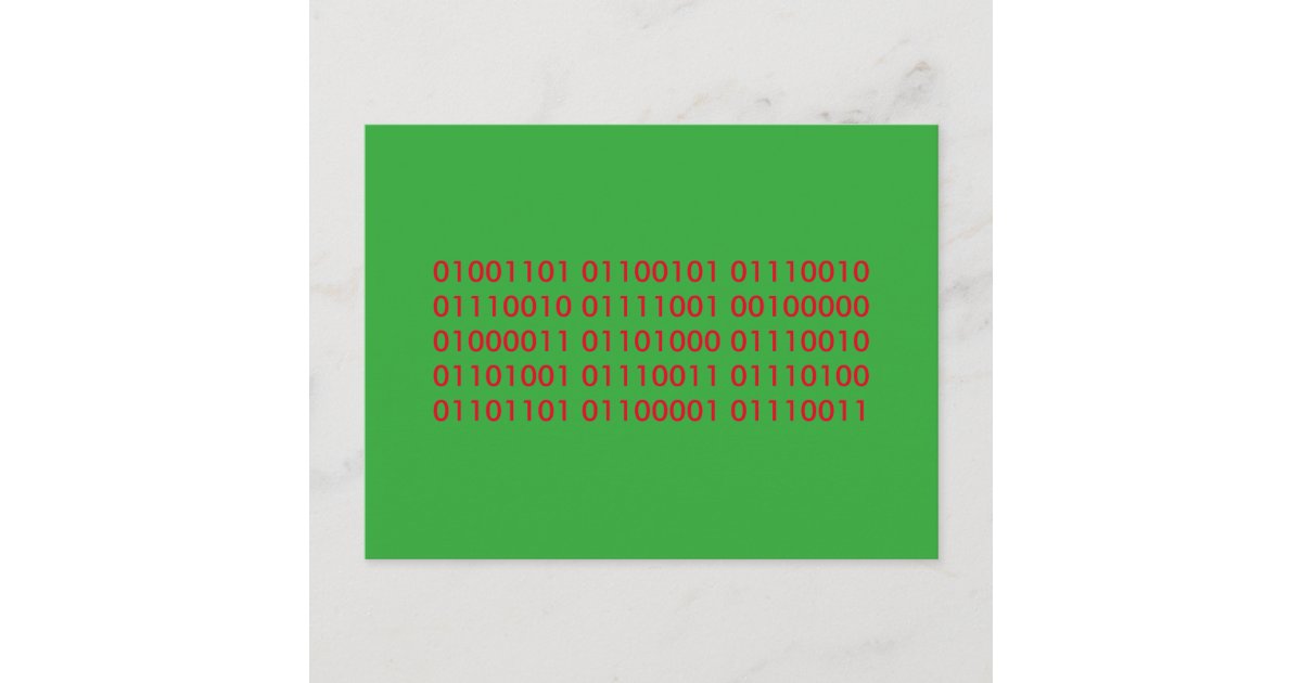 merry christmas binary code holiday postcard | Zazzle merry christmas binary code holiday postcard | Zazzle