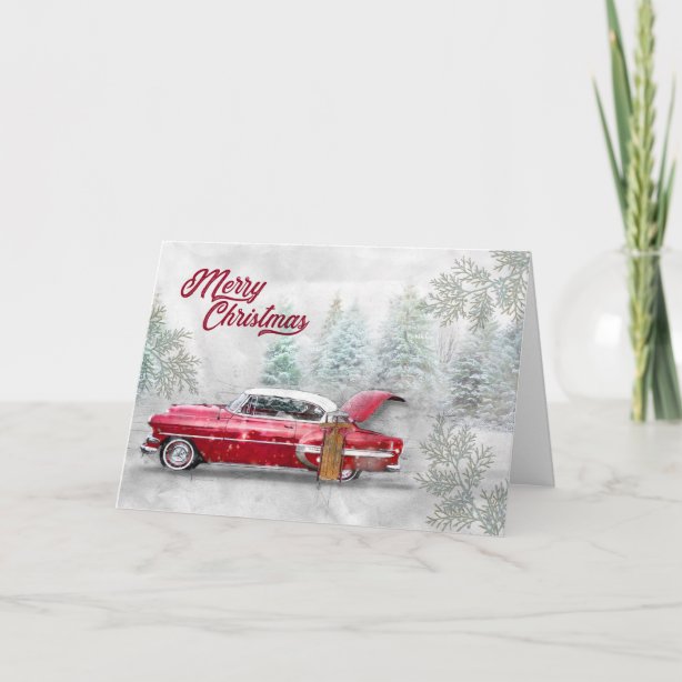 Classic Car Christmas Cards | Zazzle UK