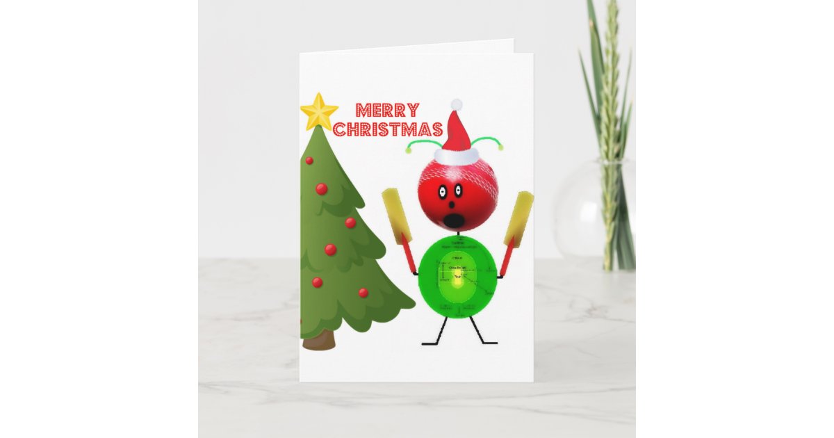 Merry Christmas Cricket Holiday Card | Zazzle