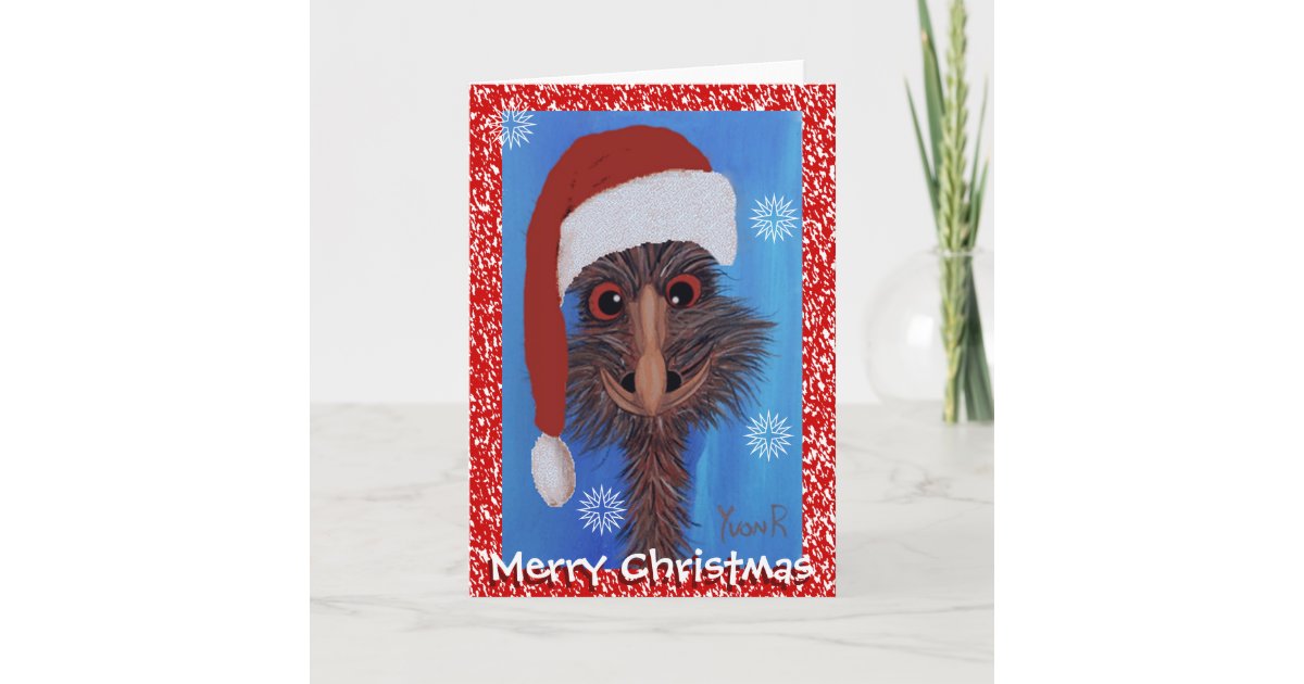 Merry Christmas Emu Holiday Card | Zazzle