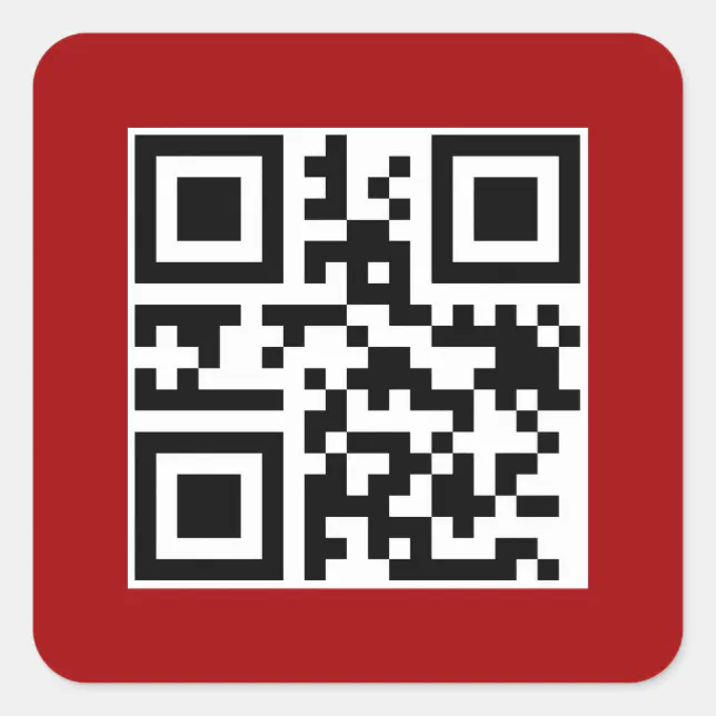 Merry Christmas QR Code On Red Square Sticker | Zazzle