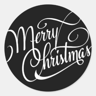 Black And White Christmas Stickers & Labels | Zazzle UK