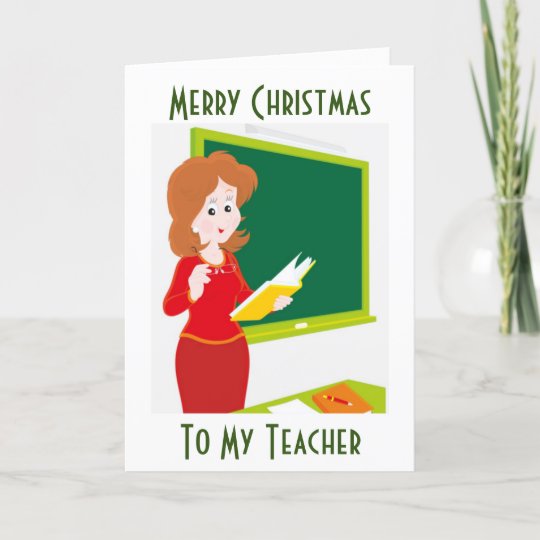 MERRY CHRISTMAS TO **MY TEACHER** HOLIDAY CARD | Zazzle.co.uk