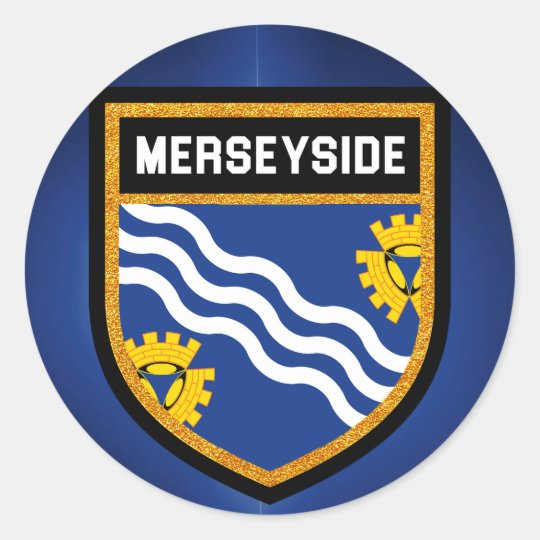 Merseyside Flag Classic Round Sticker | Zazzle.co.uk