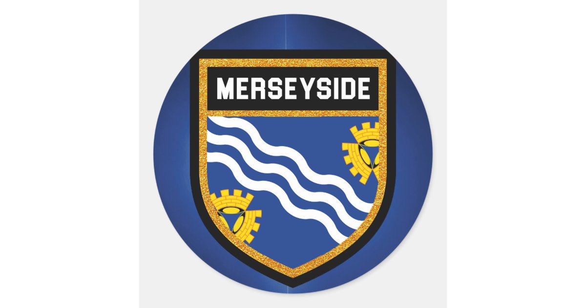 Merseyside Flag Classic Round Sticker | Zazzle.co.uk
