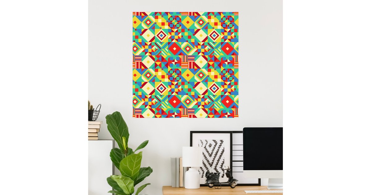 Mesmerised Shapes Geometric Poster | Zazzle