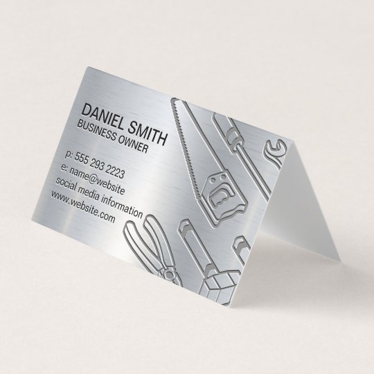 Metallic Background | Industrial Tools Business Card | Zazzle.co.uk