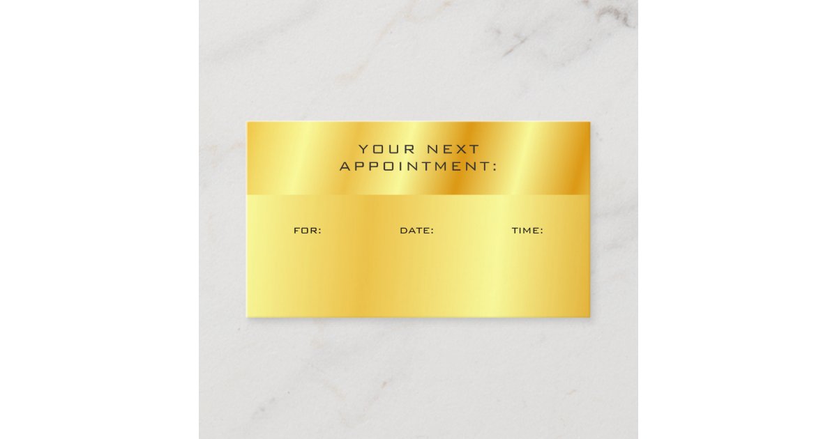 Metallic Gold Look Appointment Reminder Template | Zazzle