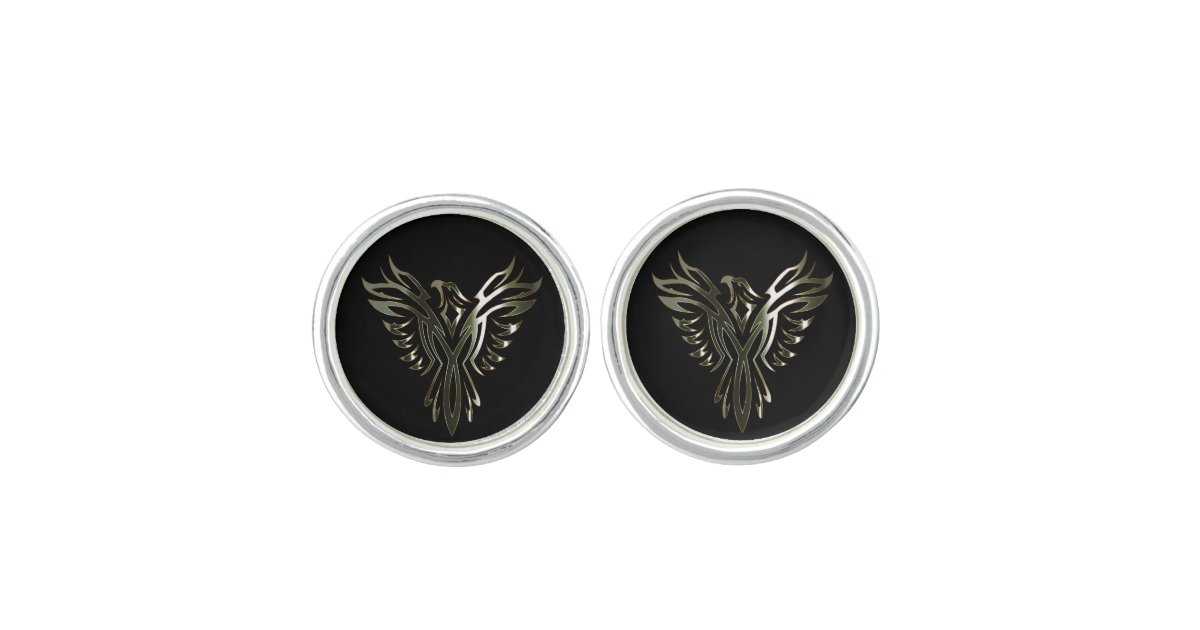 Metallic Phoenix Cufflinks | Zazzle