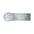 Metallic Silver Safety Pin or Magnetic Staff Name Tag | Zazzle