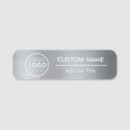 Metallic Silver Safety Pin or Magnetic Staff Name Tag | Zazzle