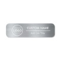 Metallic Silver Safety Pin or Magnetic Staff Name Tag | Zazzle