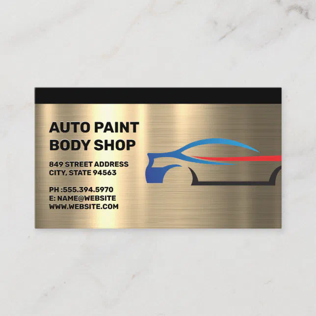 Metallic | Stylised Car Logo Business Card | Zazzle
