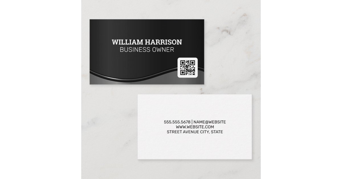 Metallic Wave | QR Code Business Card | Zazzle