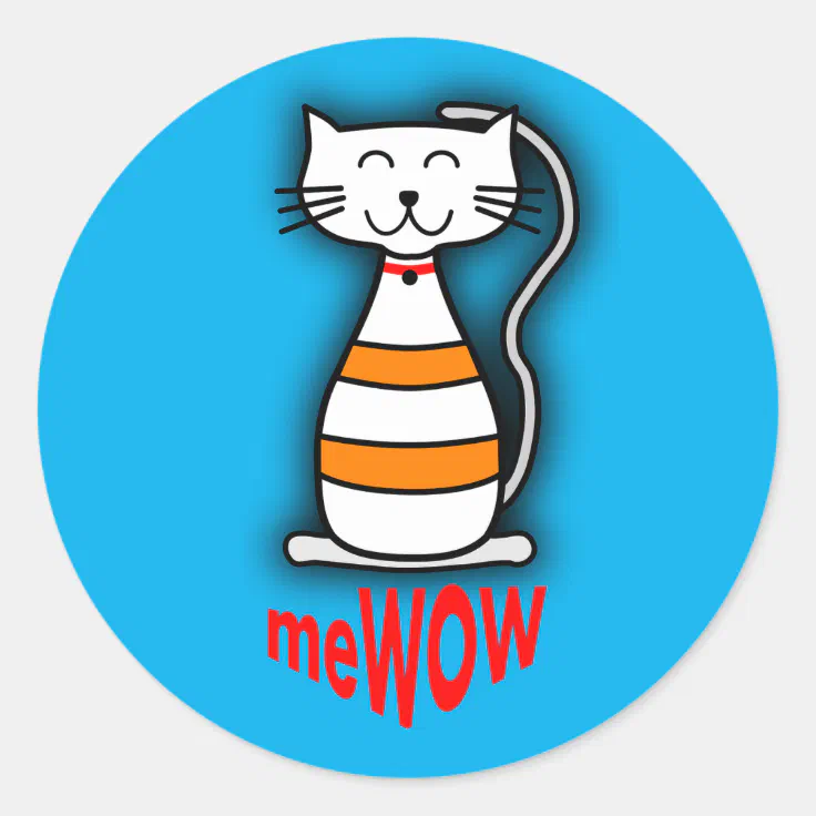 meWOW Cat Good Job Reward Customisable Sticker | Zazzle