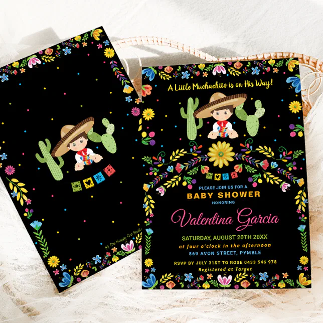 Mexican Fiesta Little Muchachito Boy Baby Shower Invitation | Zazzle