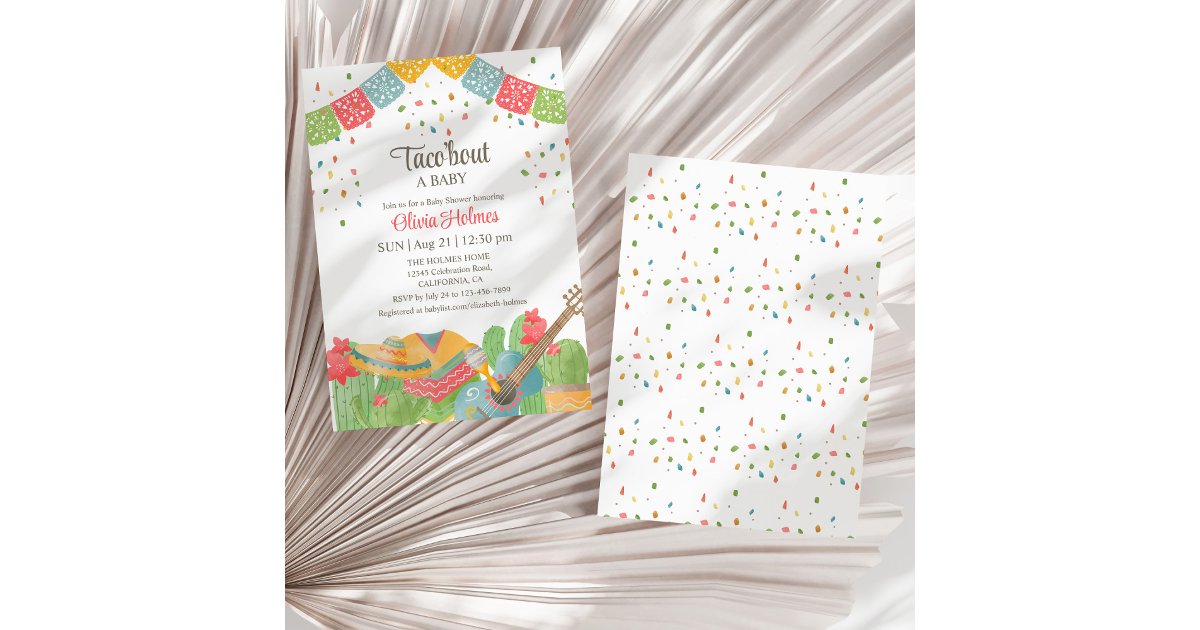 Mexican Fiesta Taco 'Bout A Baby Baby Shower Invitation | Zazzle