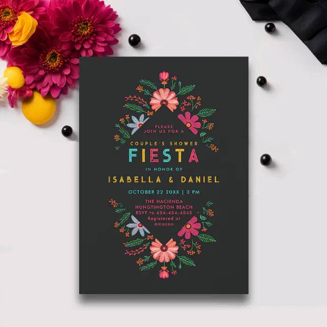Mexican Rancho Fiesta Rustic Wedding Couple Shower Invitation | Zazzle