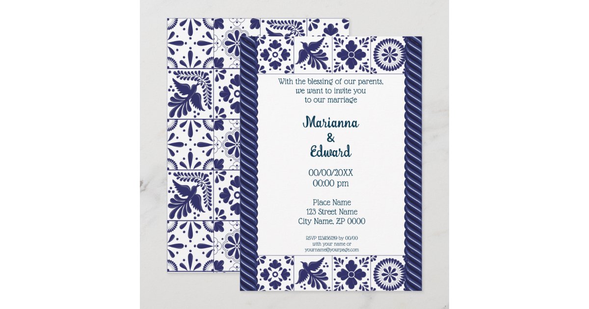 Mexican Talavera Design Wedding Invitation | Zazzle