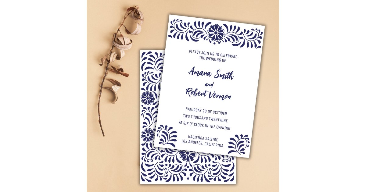 Mexican Talavera wedding invitation | Zazzle