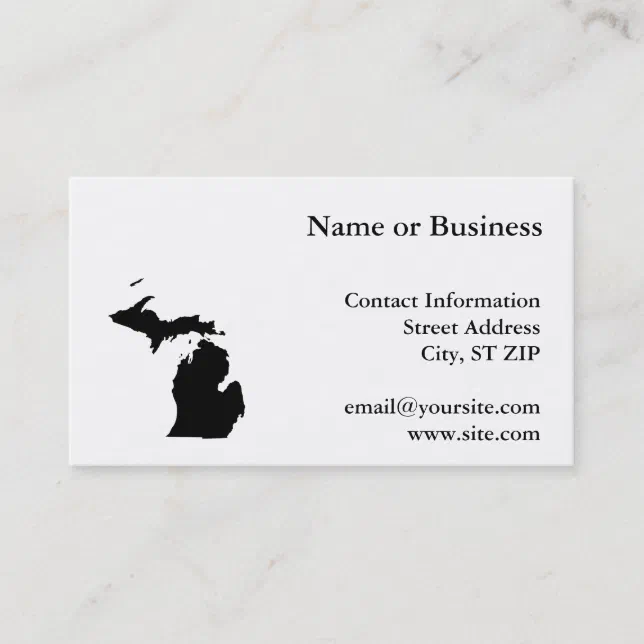 Michigan in Black and White Business Card | Zazzle