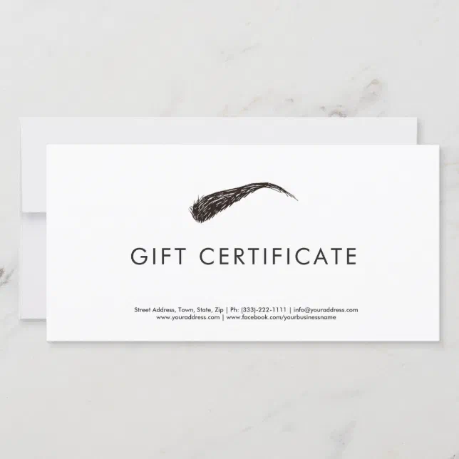 Microblading Simple Modern Gift Certificate Thank You Card | Zazzle