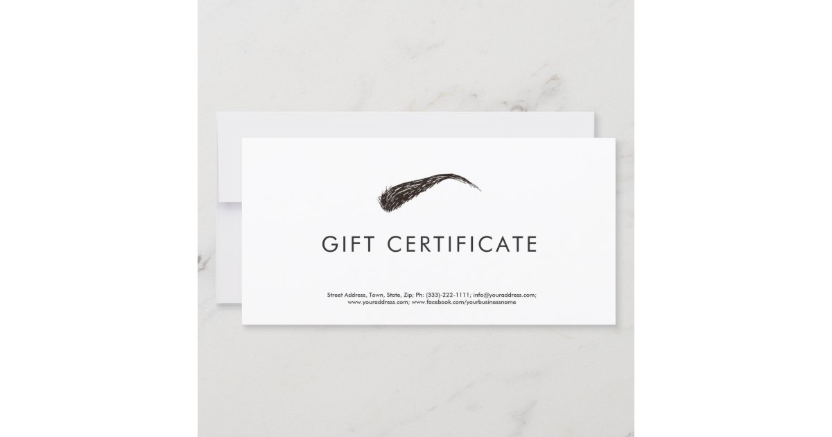 Microblading Simple Modern Gift Certificate Thank You Card | Zazzle