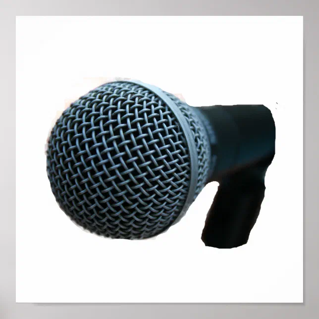 Microphone close up mic cutout design poster | Zazzle
