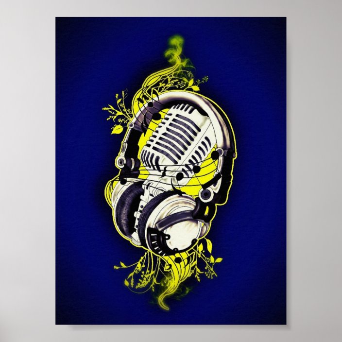 Microphone & Headset Poster | Zazzle.co.uk