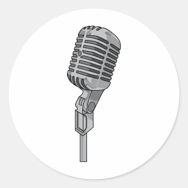 Microphone Mike ~ Audio Sound Music Classic Round Sticker | Zazzle
