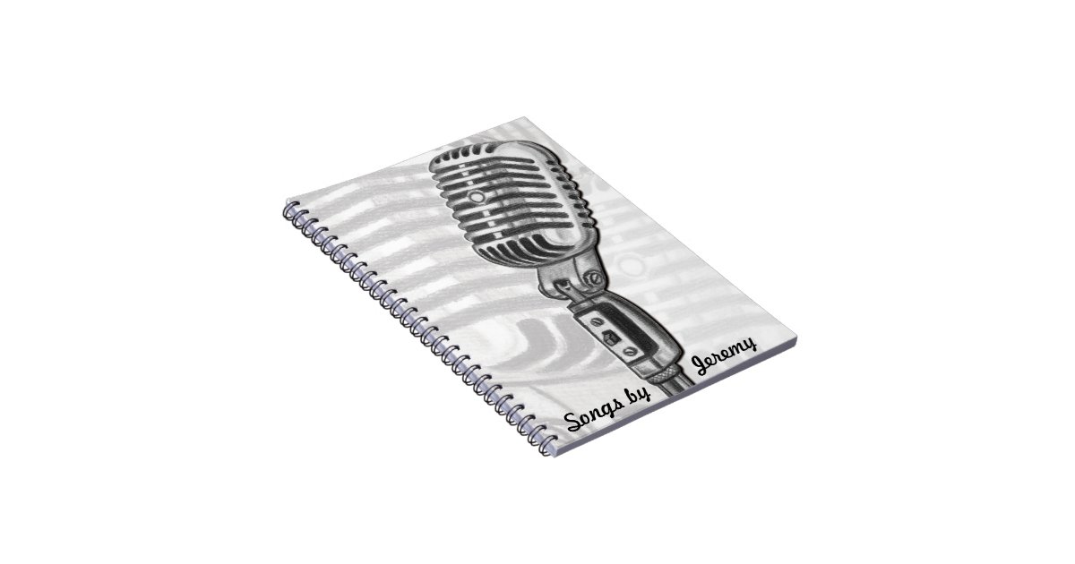 Microphone Personalised Lyric Book | Zazzle