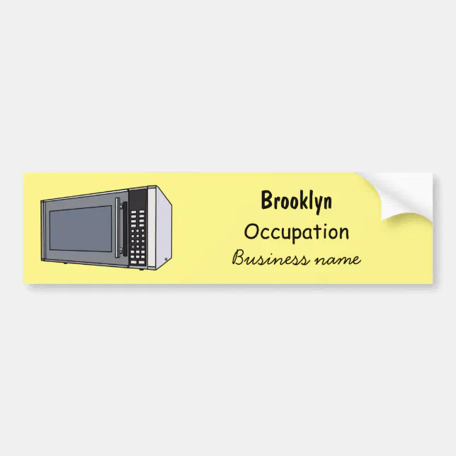 Microwave cartoon illustration bumper sticker | Zazzle