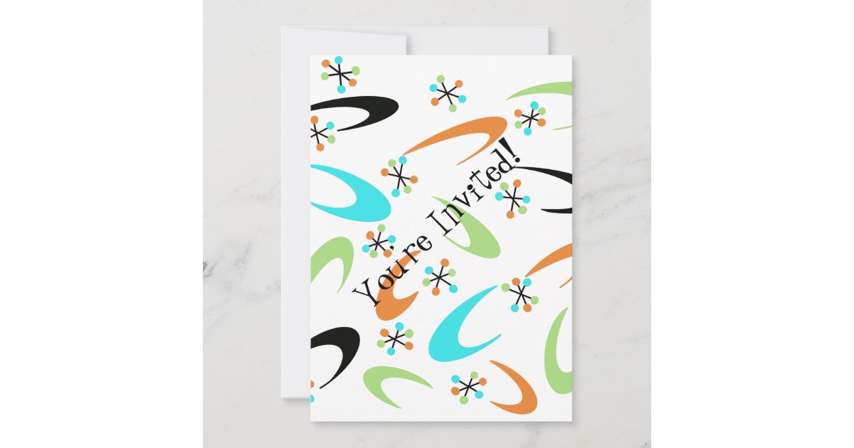 Mid-Century Atomic Party Invitation | Zazzle