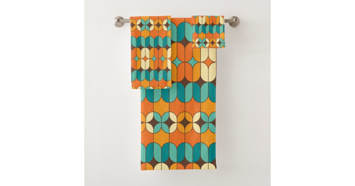 Mid-Century Modern Bath Towel, Retro Pattern Bath Towel Set | Zazzle