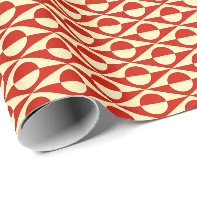 Mid-Century Modern geometric, mandarin orange Wrapping Paper | Zazzle