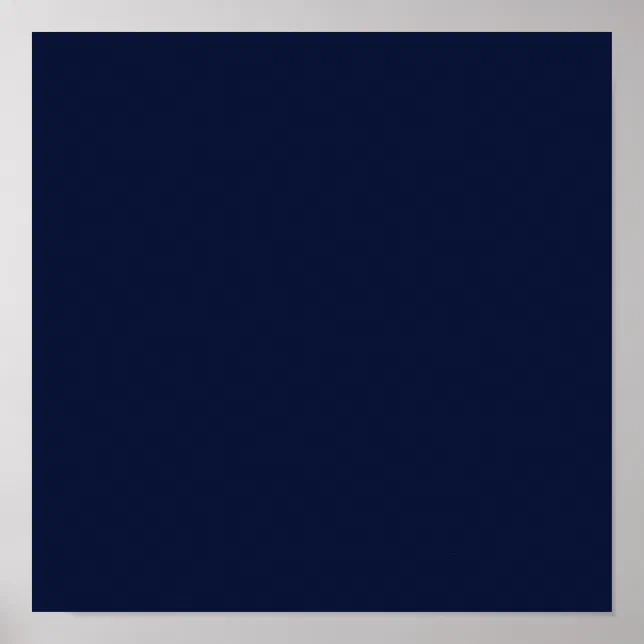 Midnight Navy Blue Solid Colour Poster | Zazzle