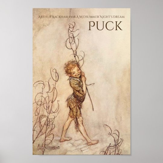 Midsummer Night's Dream Puck Arthur Rackham Poster | Zazzle.co.uk