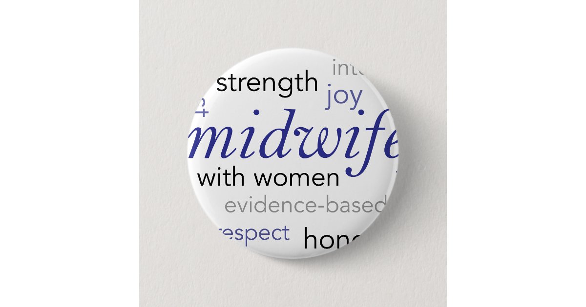 midwife word cloud 6 cm round badge | Zazzle