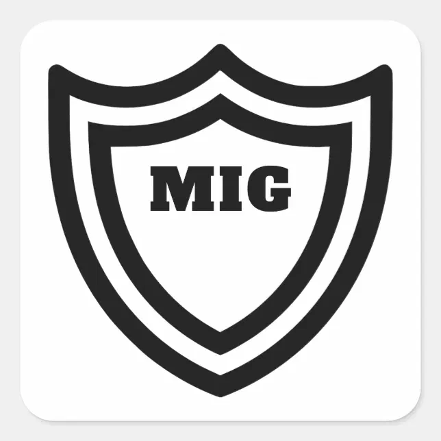 MIG Welding Shield Badge Square Sticker | Zazzle