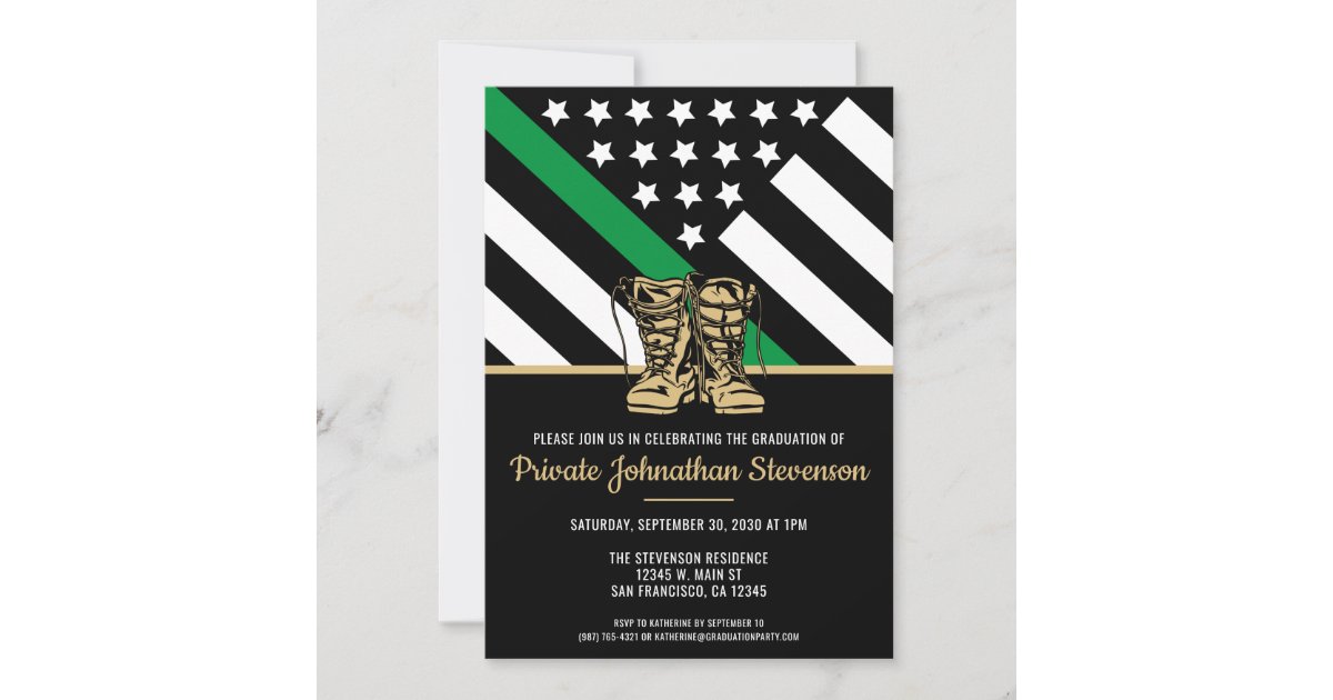 Military Basic Training Graduation Patriotic Party Invitation | Zazzle
