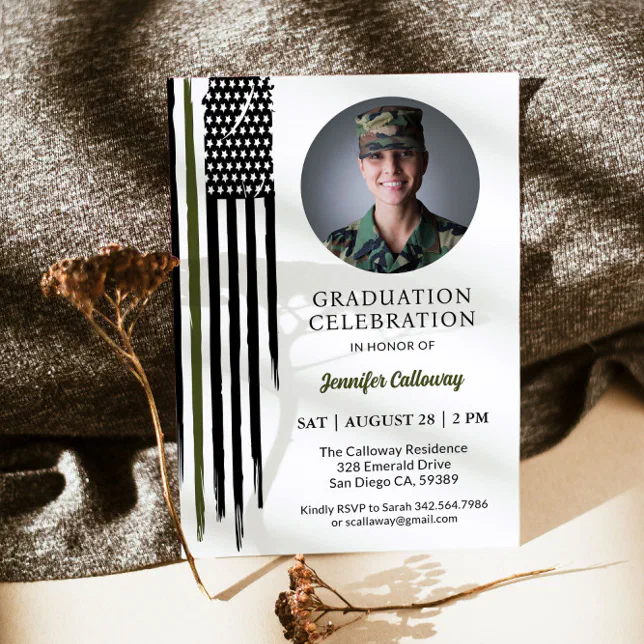 Military Flag, Army Basic Training Graduation Invitation | Zazzle