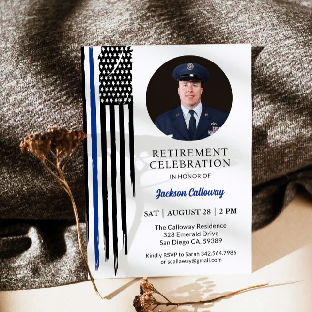 Military Flag, US Airforce Retirement Party Invitation | Zazzle