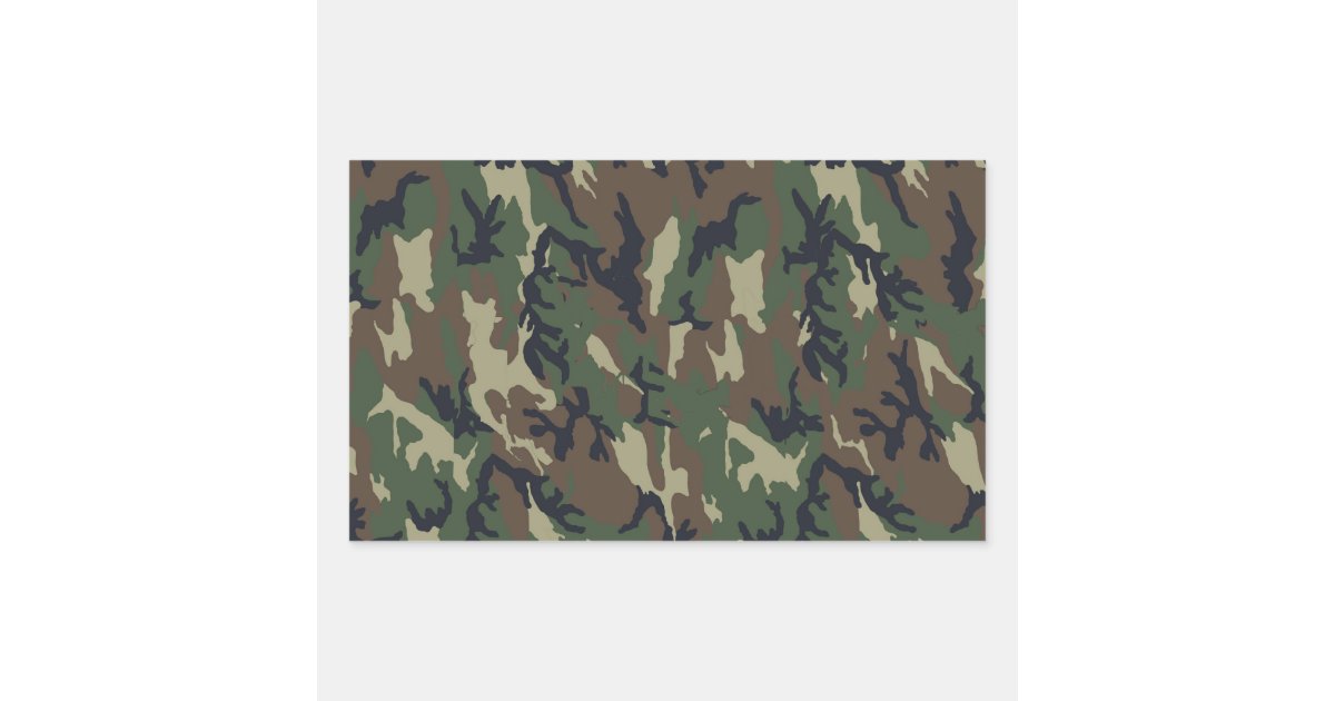 Military Forest Camouflage Background Rectangular Sticker | Zazzle