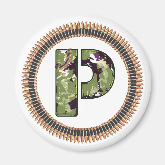 Military Style Letter Of P Magnet | Zazzle