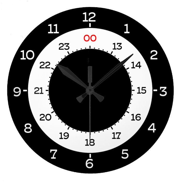 MILITARY TIME 12 HOUR FORMAT LARGE CLOCK Zazzle co uk MILITARY TIME 12 HOUR FORMAT LARGE CLOCK Zazzle co uk