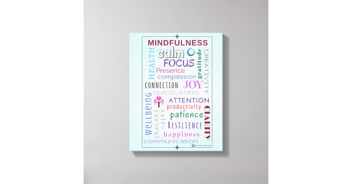 Mindfulness word jumble canvas print | Zazzle