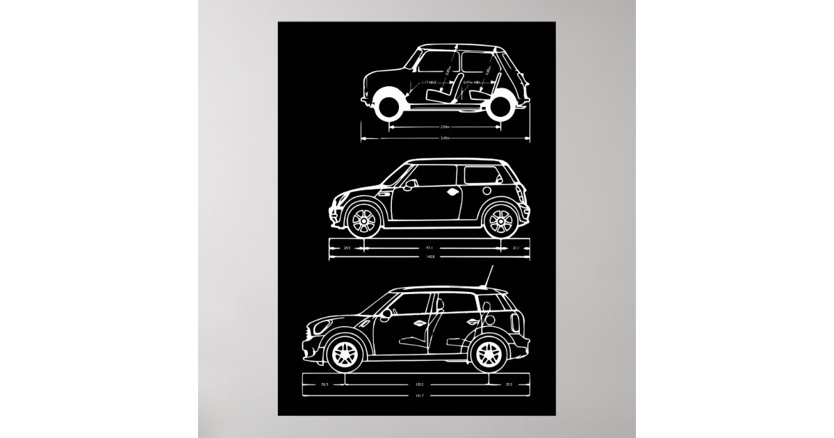 Mini - Blueprint poster | Zazzle