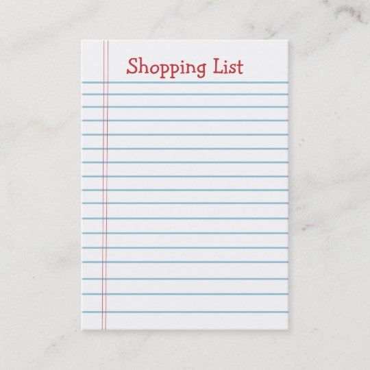 Mini Shopping List Note Paper Business Cards | Zazzle.co.uk